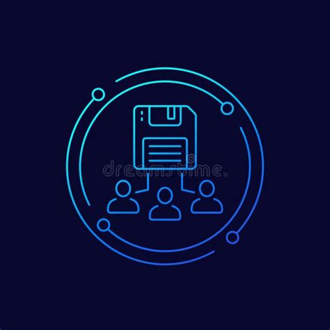 Storing User Data Icon Linear Design Stock Vector Illustration Of