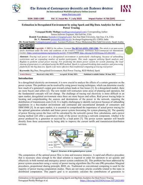 Pdf Estimation In Deregulated Environment By Using Spark And Big Data Analytics For Real Power