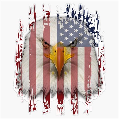 Usa Eagle With American Flag Sticker Vinyl Decal Bumper