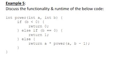 Solved Example 3 Discuss The Functionality And Runtime Of