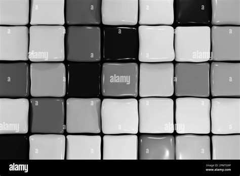 Abstract Background With Soft Black And White Cubes Jelly Black And White Cubes Background 3d