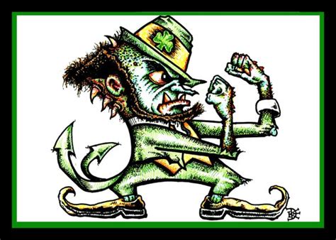 Fighting Irish Guy Cartoon University Of Notre Dame Lawn Decor