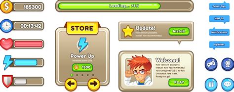 Buttons Set Form Designed Game User Interface Ui Vector Image