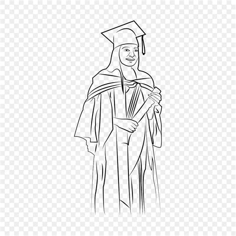 추상 선 그리기 행복 대학원 우아한 스타일 벡터 졸업 일러스트 추상 라인 아트 졸업식 날 라인 아트 Png 일러스트 및