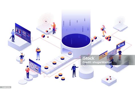 차트와 상호 작용 하 고 통계를 분석 하는 사람들 데이터 시각화 개념입니다 3d 아이소메트릭 벡터 일러스트입니다 경영자에 대한 스톡 벡터 아트 및 기타 이미지 Istock