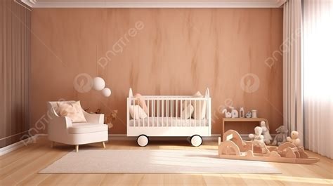 갈색 요람 3d 렌더링이 있는 시간을 초월한 보육원 아기 침대 간이 침대 키즈 침실 배경 일러스트 및 사진 무료 다운로드 Pngtree
