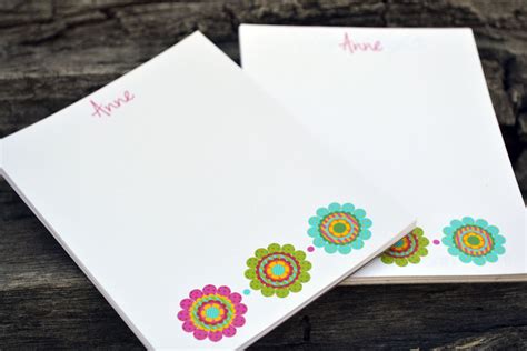 Personalized Notepads Personalized Flower By Itsybitsypaper