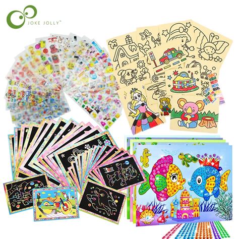 매직 스크래치 아트 낙서 패드 모래 그림 카드 20 개10 개 어린이용 조기 교육 학습 크리에이티브 드로잉 완구 Gyh종이 장난감 Aliexpress