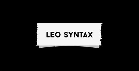 leo syntax cheatsheet Шпаргалка по синтаксису языка Лео by klaploper