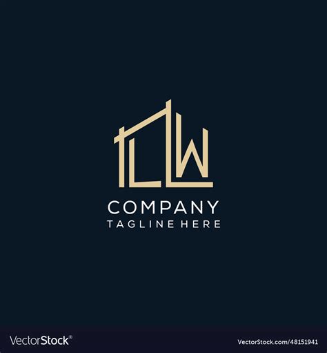 Initial Lw Logo Clean And Modern Architectural Vector Image