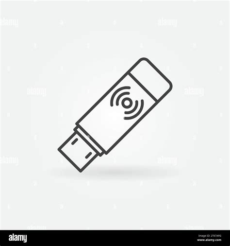 Usb Wireless Receiver Icon Vector Minimal Usb Wi Fi Adapter Concept
