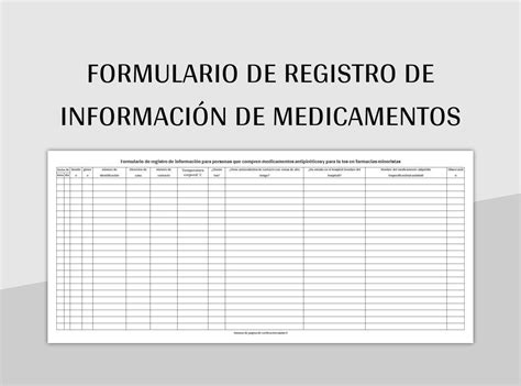 Formulario De Registro De Información De Medicamentos En 2025 Hojas