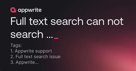 full text search can not search word with threads appwrite