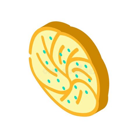 Pesto Bun Food Meal Isometric Icon Vector Illustration Stock