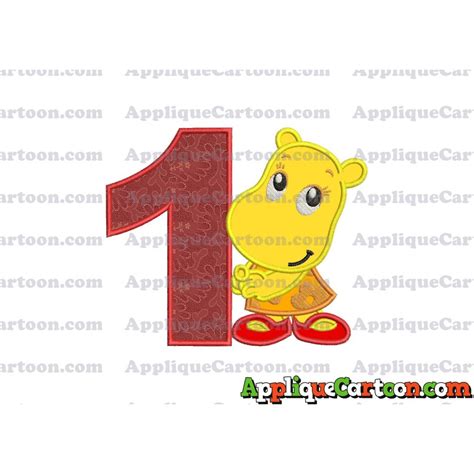 Shy Tasha Backyardigans Applique Design Birthday Number 1