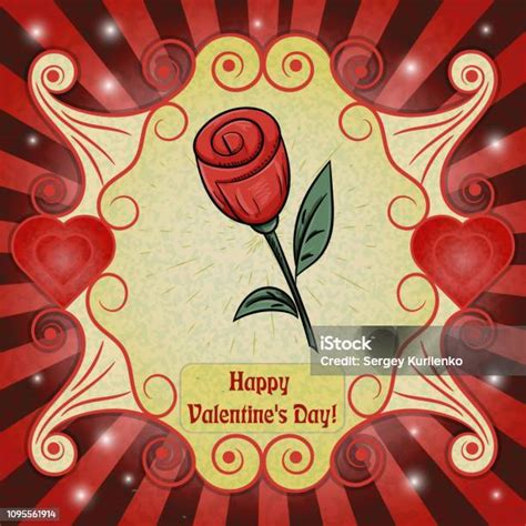 발렌타인 데이 장미 꽃 레이아웃 디자인 엽서 스티커 및 인쇄 된 자료에 대 한 준비의 주제에 컬러 일러스트 레이 션 공휴일에 대한 스톡 벡터 아트 및 기타 이미지 Istock