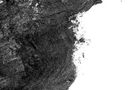 고립 된 흰 종이에 검은 브러시 스트로크 프리미엄 사진