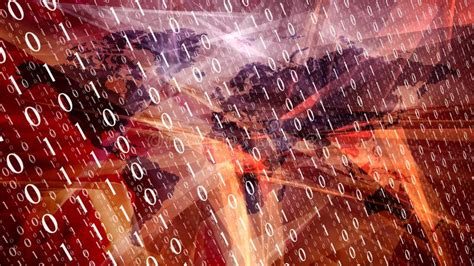 Red New Technology Abstract Concept Software Binary Code Stock Photo