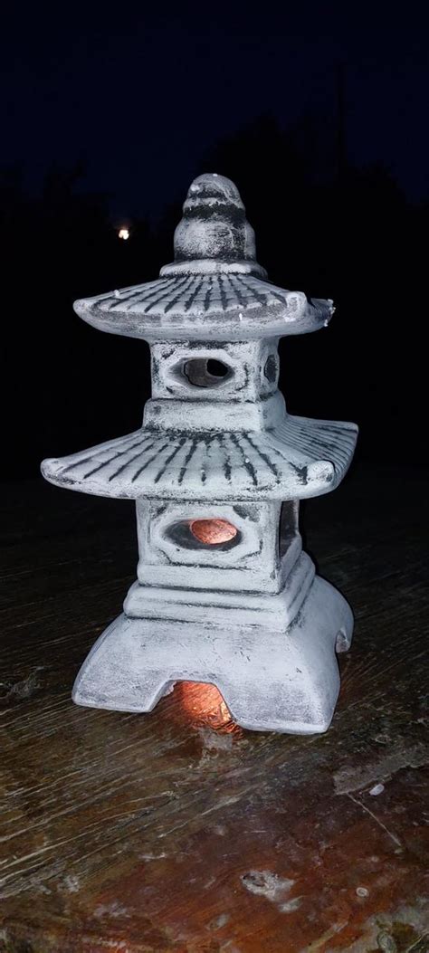 Садова фігура чорно сіра Погода скульптура Японський ліхтарик для декору саду ручної роботи 40