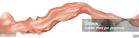 비행 복숭아 핑크 실크 섬유 직물 깃발 배경입니다 매끄럽고 우아한 복숭아 핑크 새틴 그랜드 오프닝 행사를 위한 흰색 배경에 고립되어 있습니다 3d 벡터 일러스트 레이 션 0