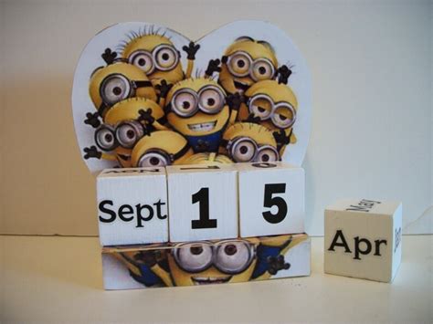 Minions Perpetual Calendar Despicable Me Character Decor Etsy
