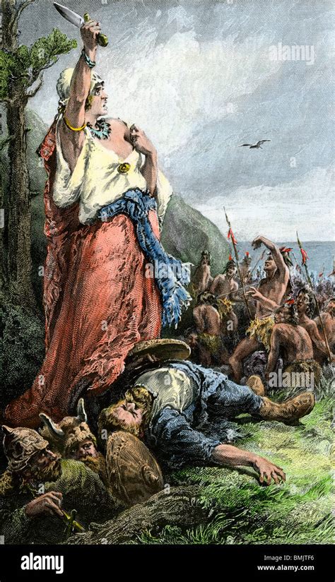 Freydis Defends Her Fellow Norse Settlers From Native Americans Or