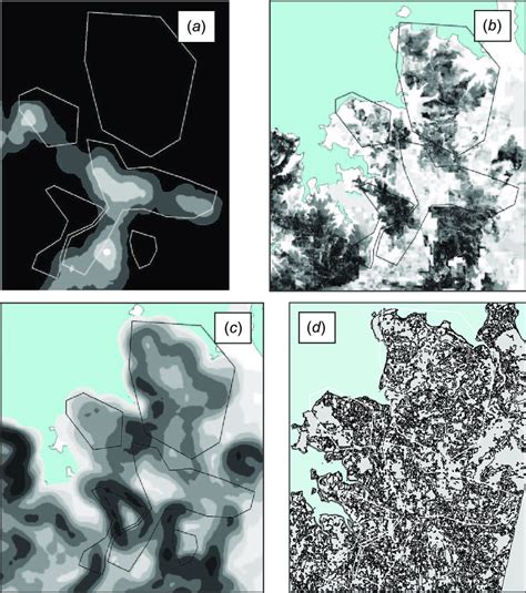 Four Maps Of Explanatory Variables Used In The Analysis A Vegetation