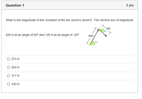 Solved What Is The Magnitude Of The Resultant Of The Two
