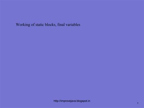 Static Blocks Final Variables 19 Programming Languages Computing