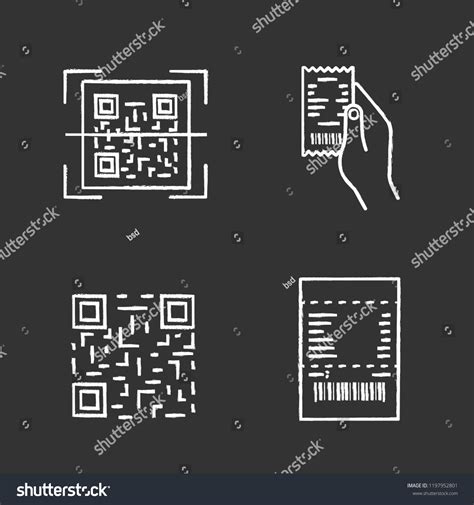 Barcodes Chalk Icons Set Qr Code Stock Vector Royalty Free 1197952801 Shutterstock