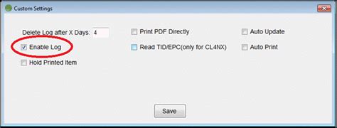 Enable Log If Enable Log Isun Checked Record Of The Printed Log Will Not Be Shown In Table