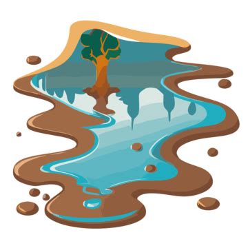 Water Puddle Vector Sticker Clipart An Illustration Of A Puddle With A