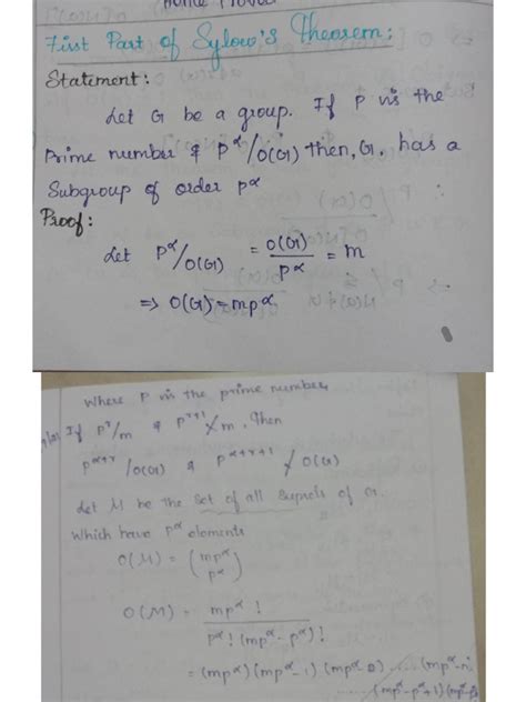 First Sylows Theorem Pdf