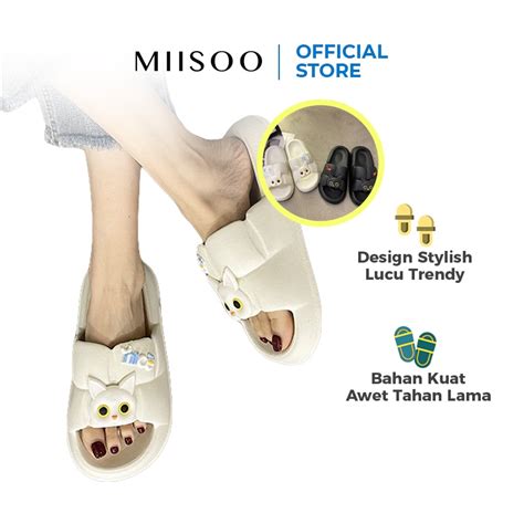 Jual Miisoo Sandal Wanita Karet Motif Cat Import Anti Slip Premium Quality Sendal Wanita Jelly