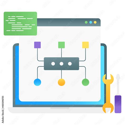 Gradient Vector Of Program Algorithm Website Flowchart Stock Vector Adobe Stock