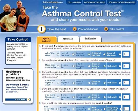 Asthma Control Test Printable Version