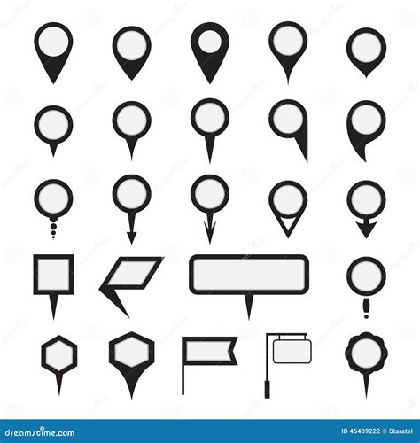 Set Of Map Pointers Icons Stock Vector Illustration Of Info 45489222