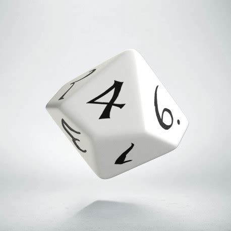 D10 Classic White And Black Die 1 Classic D10 10cle02