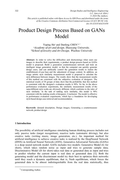 Pdf Product Design Process Based On Gans Model