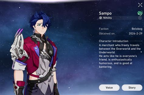 Randomly Got Sampo From Sparkles Mail In My No Rolls Account R Honkaistarrail