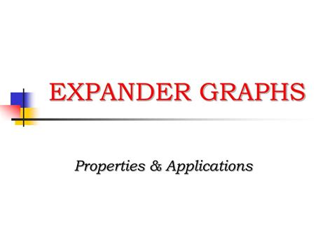 Ppt Expander Graphs Powerpoint Presentation Free Download Id3792440