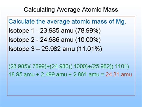 Average Atomic Mass What Is Average Atomic Mass