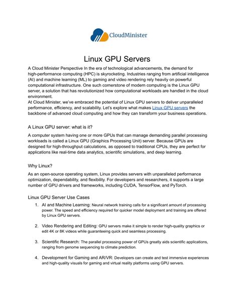 Ppt Linux Gpu Server Powerpoint Presentation Free Download Id14261239