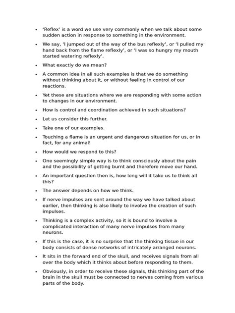 Reflex Actions Bio X Pdf Brain Nerve