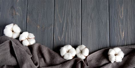 진짜 면 꽃 회색 모직 직물 나무 배경에 텍스트 프레임에 대 한 배너 프레임 꽃과 축 하 카드 면 꽃과 텍스트에 대 한 프레임입니다 위에서 보기 0명에 대한 스톡 사진 및