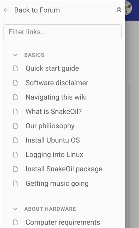 Using The Wiki Basics Snakeoil OS