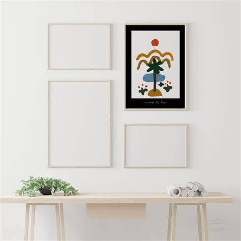 자연공방 트로피칼 유쾌한 심플 야자수 풍경 아트포스터 자연공방 Jayeonstore