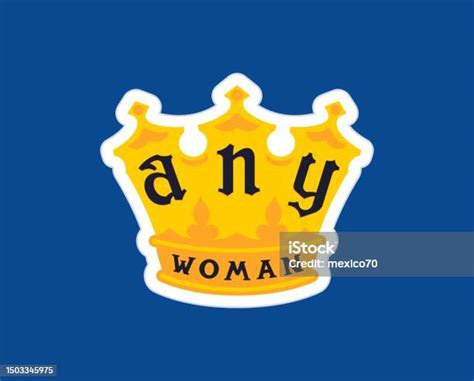 모든 여성은 여왕입니다 손으로 쓴 인용문이 있는 왕관 긍정적 인 슬로건을 가진 재미있는 레이블 벡터 디자인