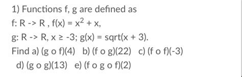 Solved Functions F ﻿g Are Defined