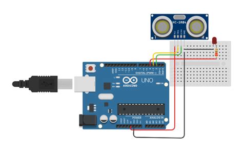 Circuit Design 2118115 Ultrasonic Sensor Tinkercad